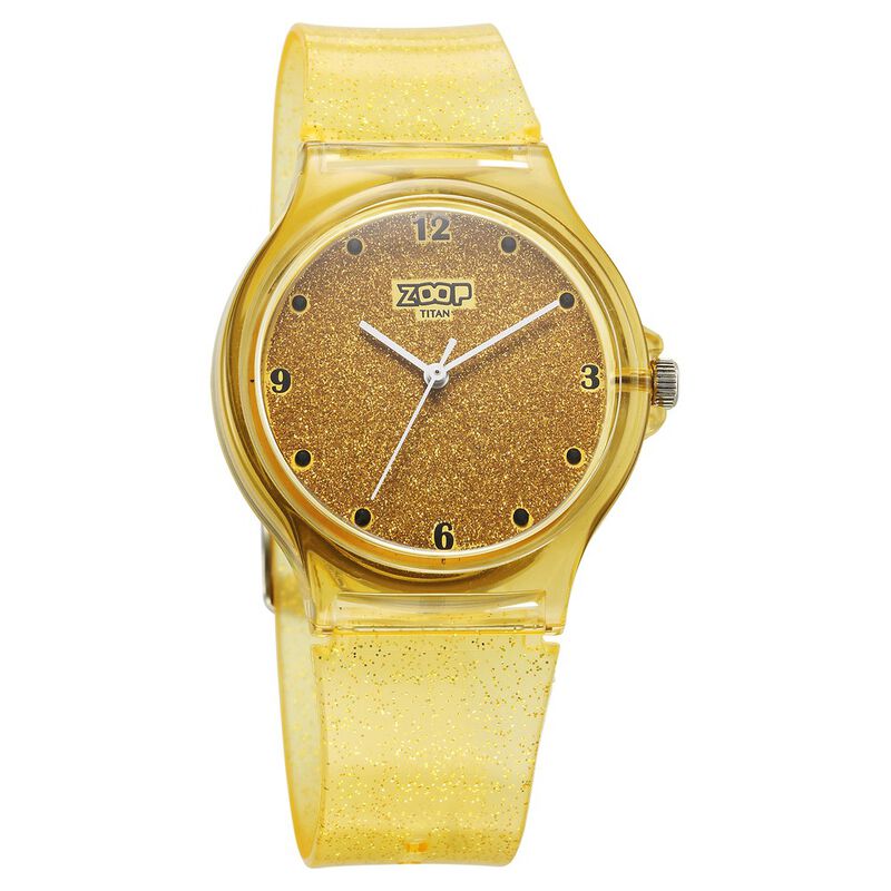 Buy Online Zoop by Titan Glitter Quartz Analog Yellow Dial Polyurethane ...
