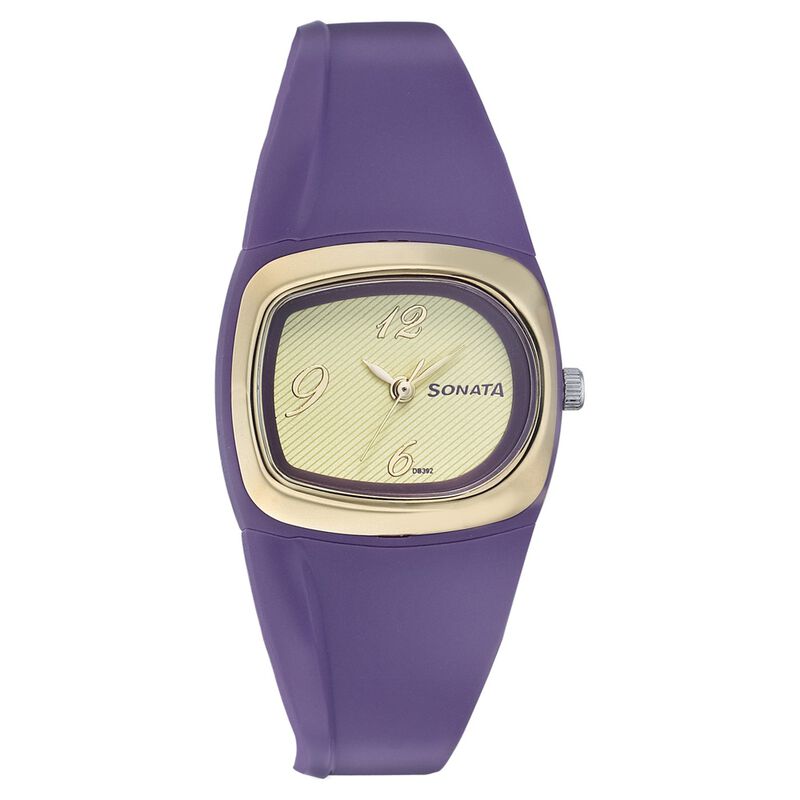 Buy Online Sonata Quartz Analog Champagne Dial Strap Watch for Women ...