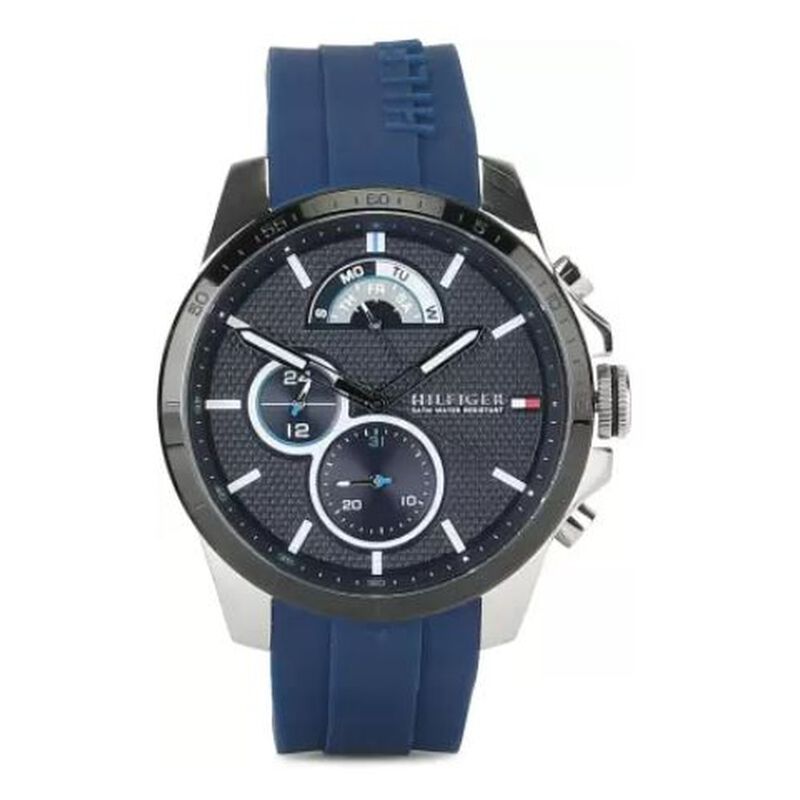 Buy Online Tommy Hilfiger Blue Dial Silicone Strap Watch for Men ...