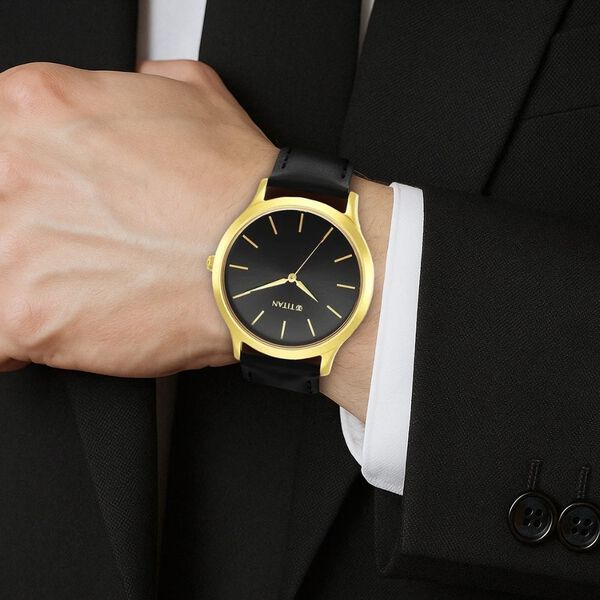 Buy Online Titan Karishma Radiance Black Dial Analog Leather Strap ...