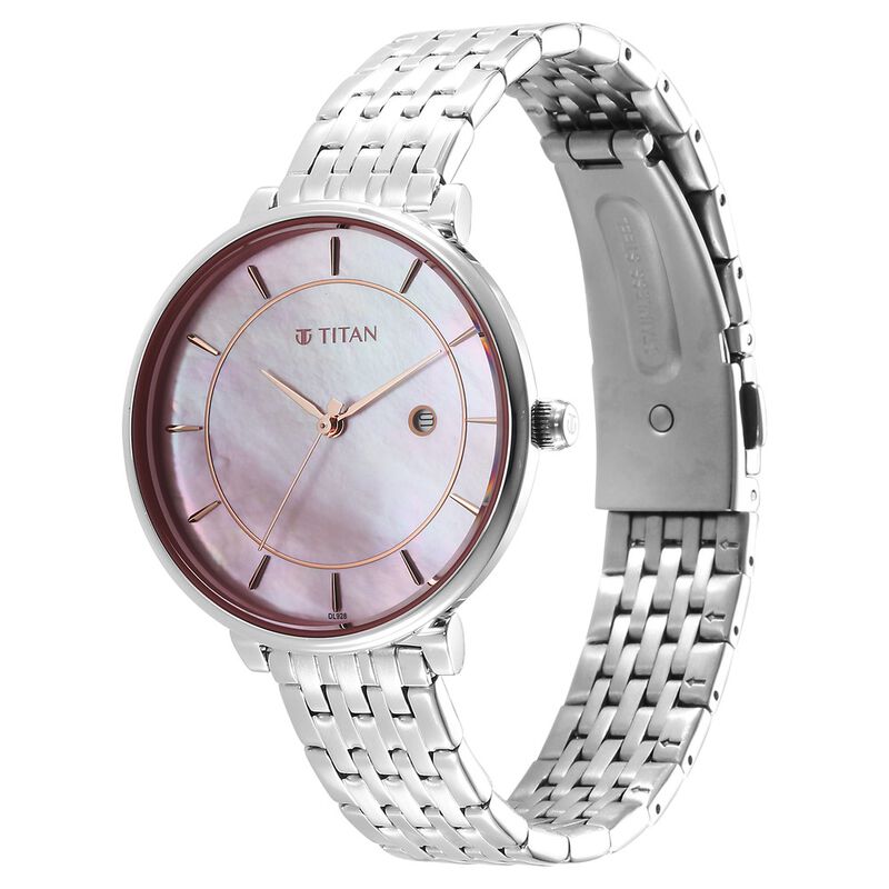 Buy Online Titan Premium Workwear Mother of pearl Dial Analog with Date ...