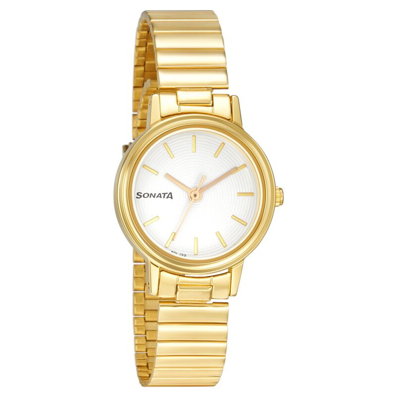 Buy Online Sonata Essentials White Dial Women Watch With Stainless ...