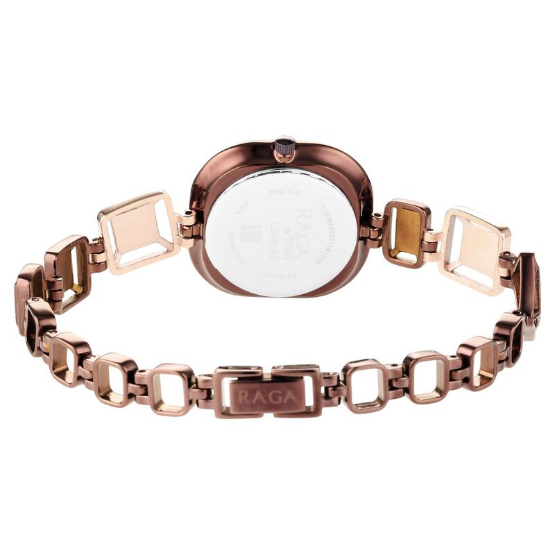 Buy Online Titan Raga Love All Brown Dial Analog Metal Strap watch for ...