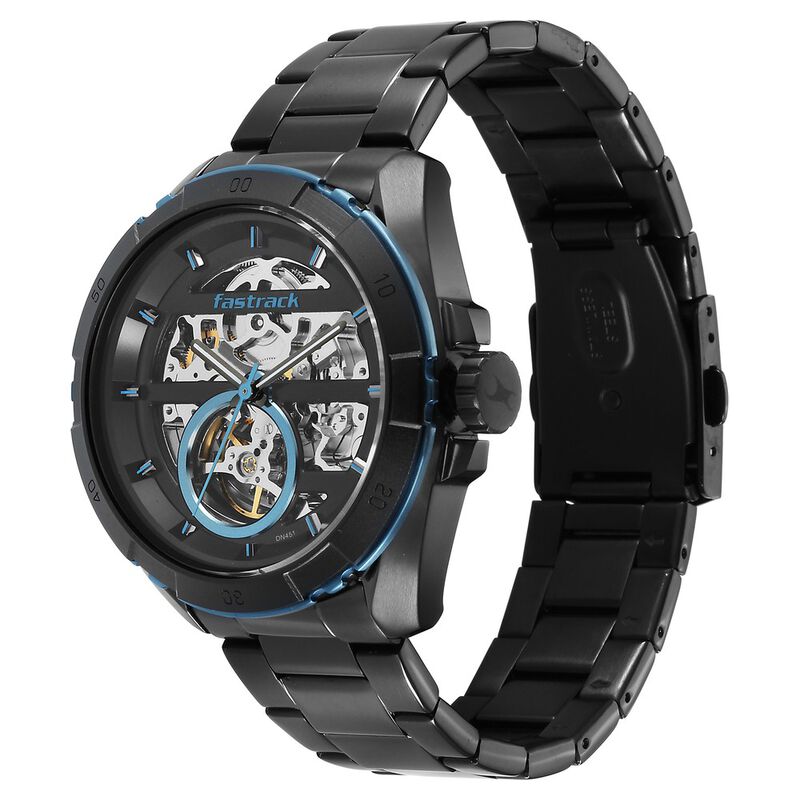 Buy Online Fastrack Automatics Black Dial Stainless Steel Strap Watch ...