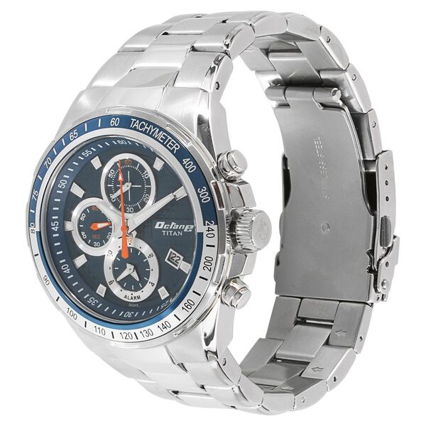 Buy Online Titan Quartz Chronograph Blue Dial Stainless Steel Strap ...