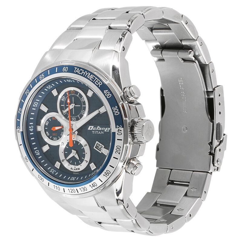 Buy Online Titan Quartz Chronograph Blue Dial Stainless Steel Strap ...