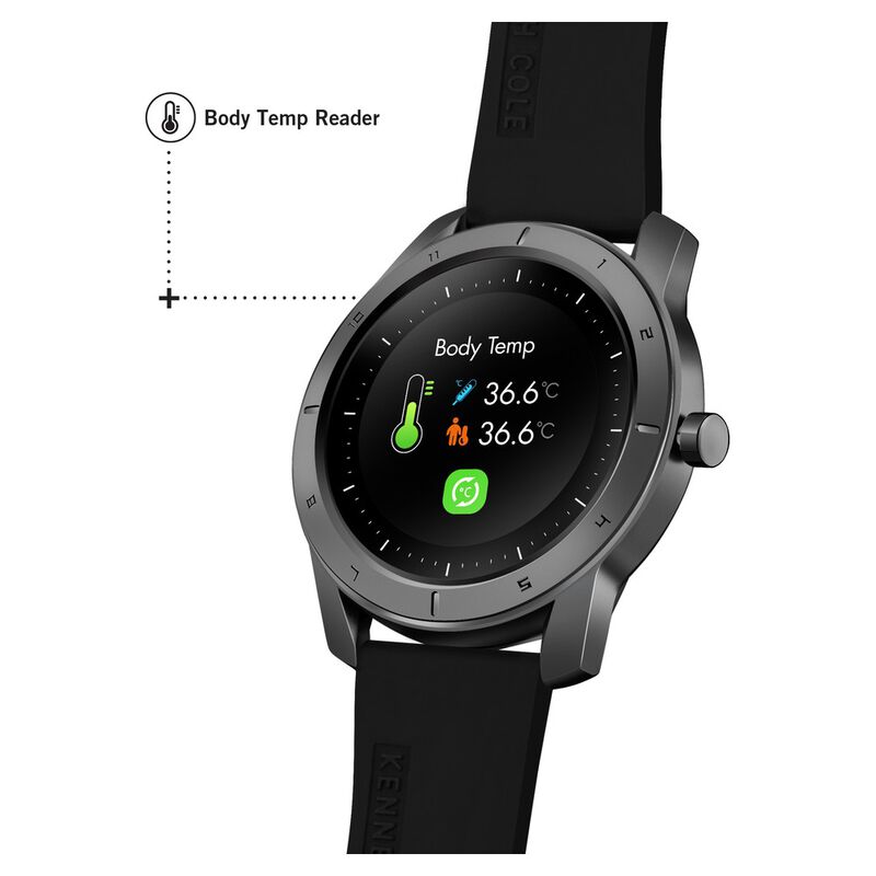 Buy Online Kenneth Cole Smart Black Dial Silicone Strap Unisex Watch ...