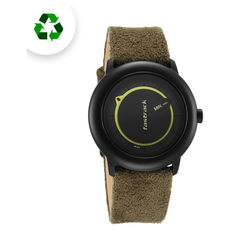 Buy Online Fastrack Revibe Quartz Analog Black Dial Fabric Strap Watch ...