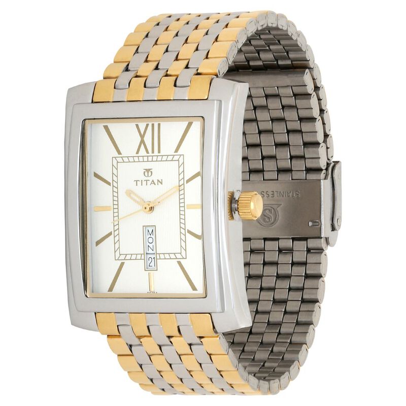 Buy Online Titan Karishma Silver Dial Analog with Day and Date ...