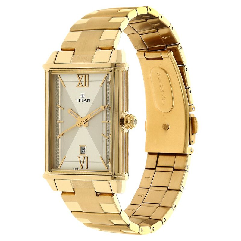 Buy Online Titan Regalia Rome Champagne Dial Analog with Date Stainless ...