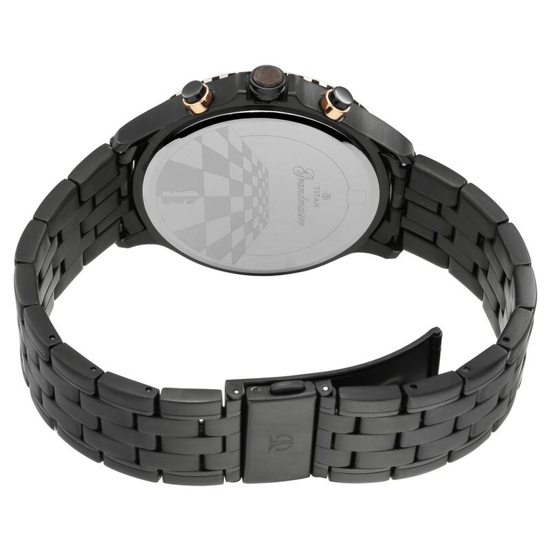 Buy Online Titan Grandmaster Black Dial Quartz Multifunction Metal ...
