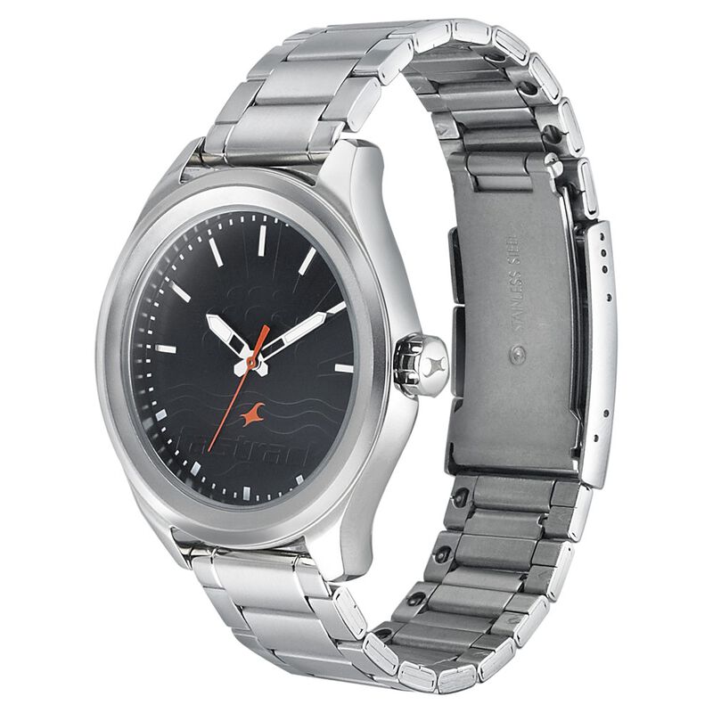 Buy Online Fastrack Sunburn Quartz Analog Black Dial Stainless Steel ...
