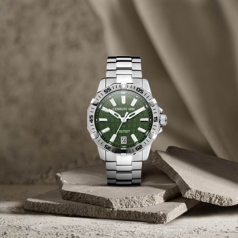 Buy Online Cerruti 1881 Green Dial Stainless Steel Strap Watch for Men ...