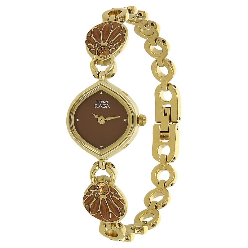Buy Online Titan Raga Brown Dial Women Watch With Metal Strap ...