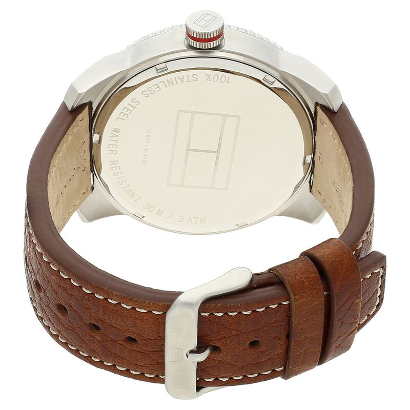 Buy Online Tommy Hilfiger Quartz Analog Off White Dial Leather Strap ...