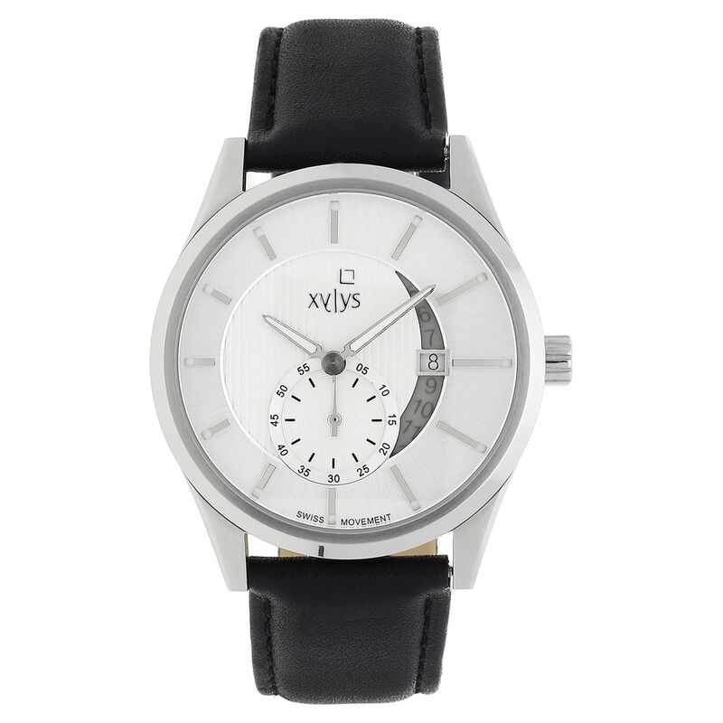 Buy Online Xylys Swiss Analog Black Leather Strap and Silver Dial Watch ...