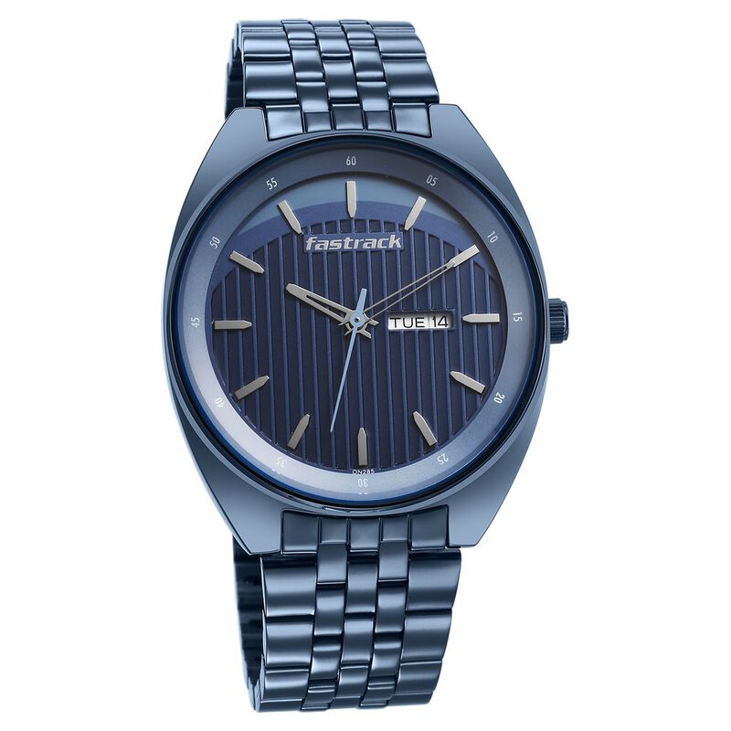 Buy Online Fastrack Snob X Blue Dial Metal Strap Watch for Guys ...