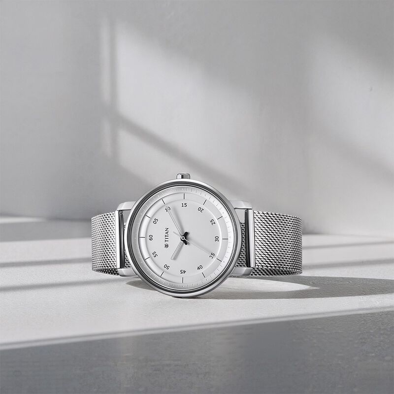 Buy Online Titan Workwear Quartz Analog Silver Dial Stainless Steel ...