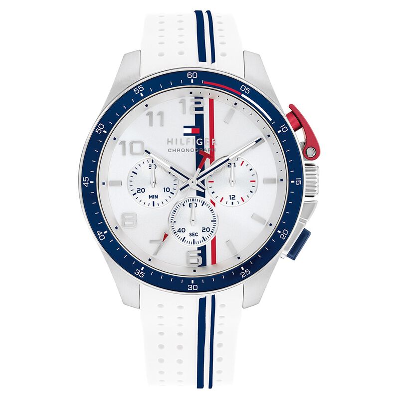 Buy Online Tommy Hilfiger Quartz Chronograph White Dial White Silicone ...
