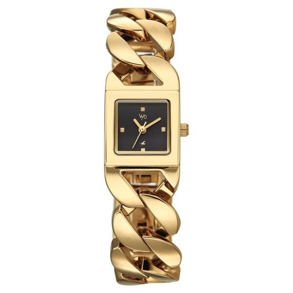 Buy Online Vyb Runway By Fastrack Quartz Analog Black Dial Golden Metal ...