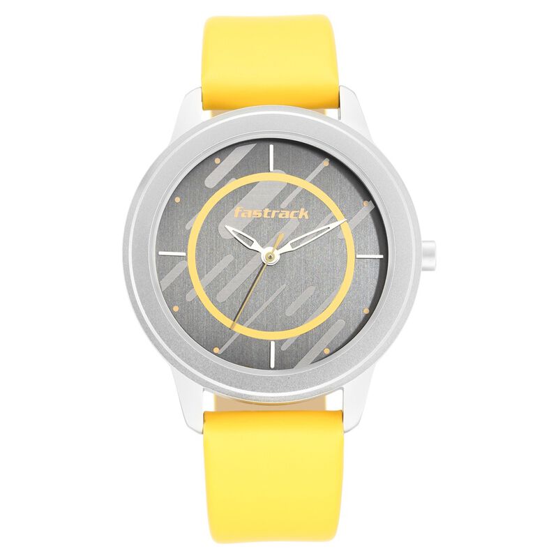 Buy Online Fastrack Wear Your Look Quartz Analog Grey Dial Leather ...