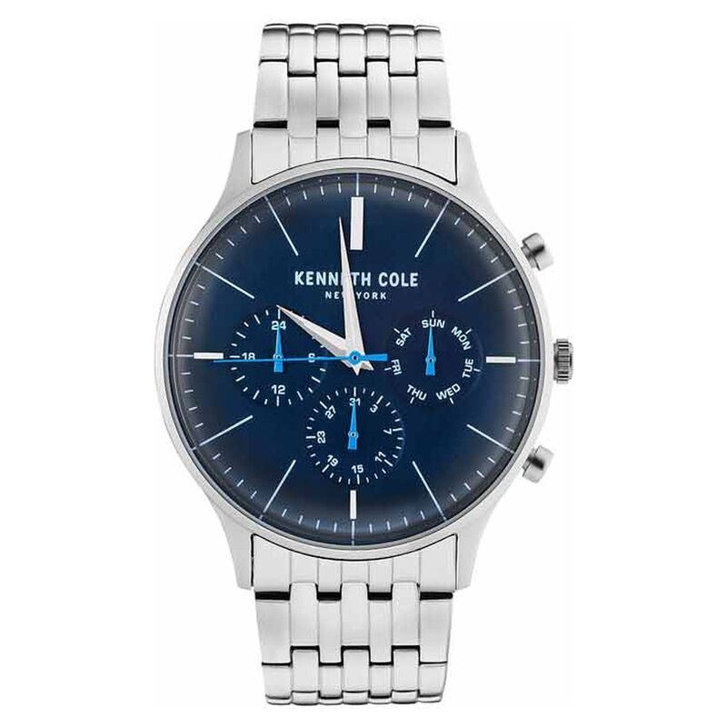 Buy Online Kenneth Cole Quartz Analog Blue Dial Stainless Steel Strap ...