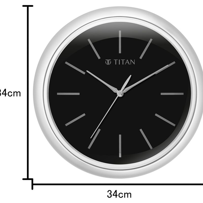 Buy Online Titan Classic Balck Colour Wall Clock with Silent Sweep 34 x ...