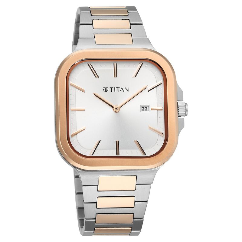 Buy Online Titan Classique Slim Square Quartz Analog with Date Silver ...