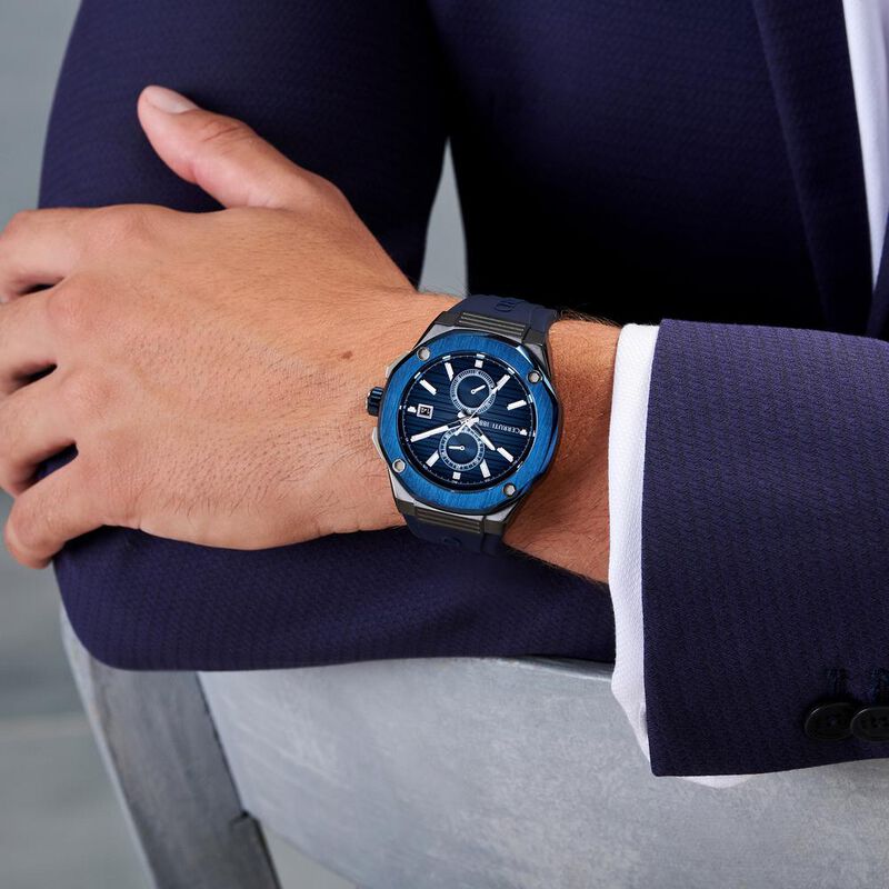 Buy Online Cerruti 1881 Blue Dial Silicone Strap Watch for Men ...