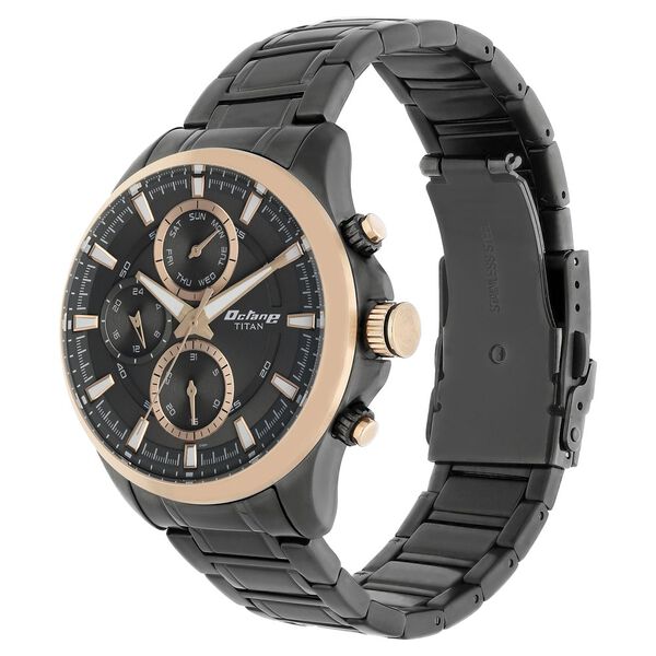 Buy Online Titan Octane Quartz Multifunction Black Dial Stainless Steel ...