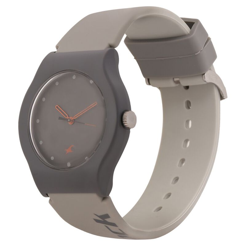 Buy Online Fastrack Quartz Analog Grey Dial Silicone Strap Watch for ...