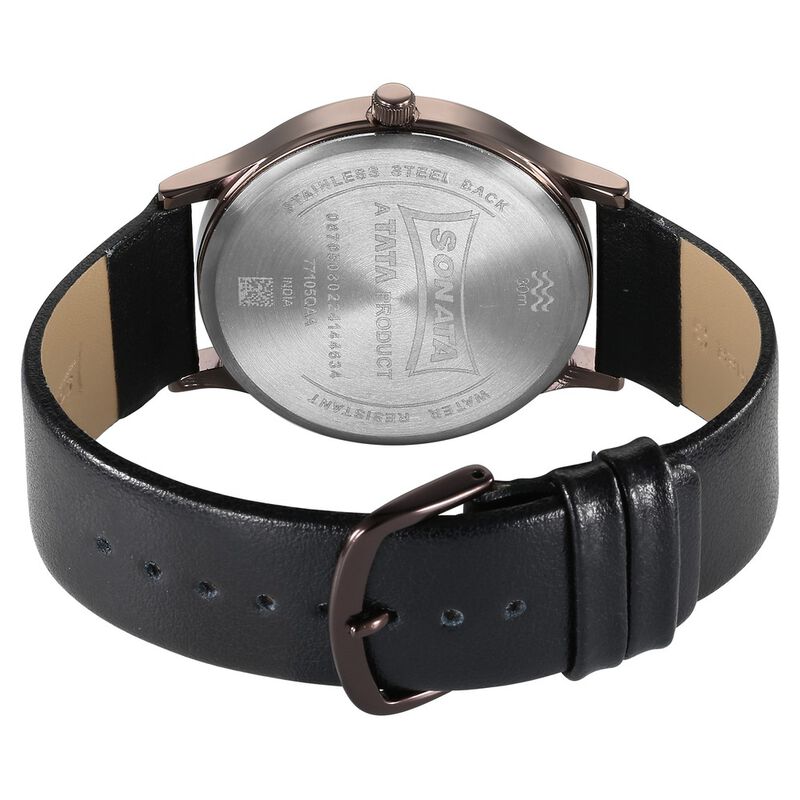 Buy Online Sonata Aspire Quartz Analog Brown Dial Leather Strap Watch ...