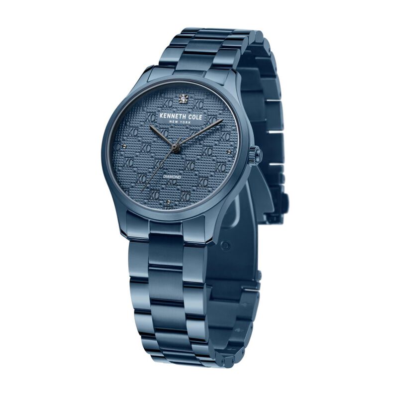 Buy Online Kenneth Cole Quartz Analog Blue Dial Stainless Steel Strap ...