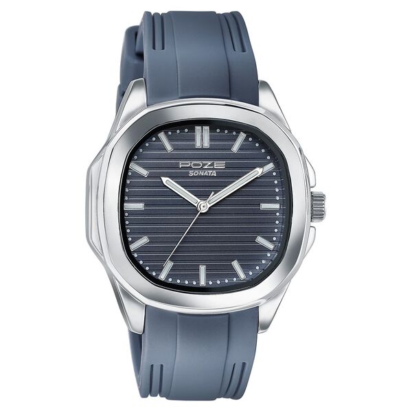 Buy Online Sonata Poze Quartz Analog Blue Dial Blue Colour Silicone ...