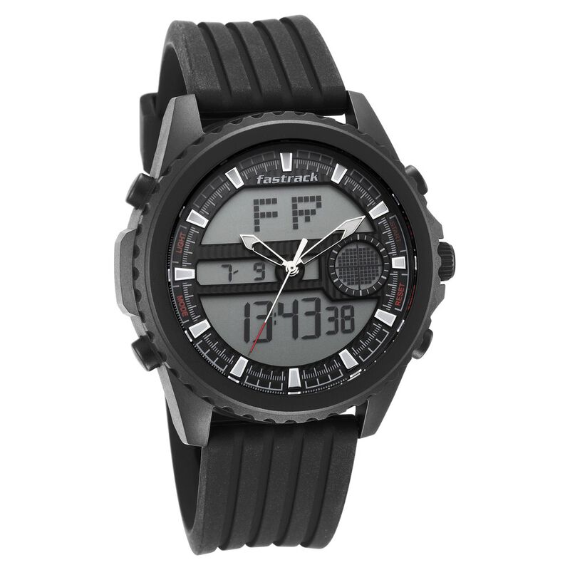 Buy Online Fastrack Streetwear Quartz Analog Digital Black Dial PU ...