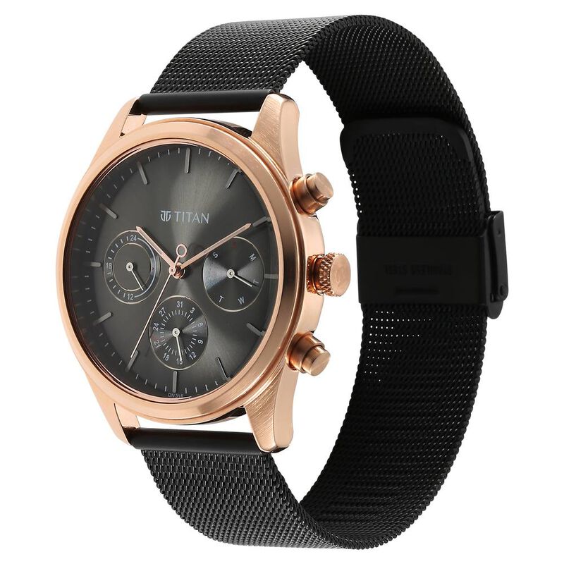 Buy Online Titan Noir Anthracite Dial Analog Stainless Steel Strap ...