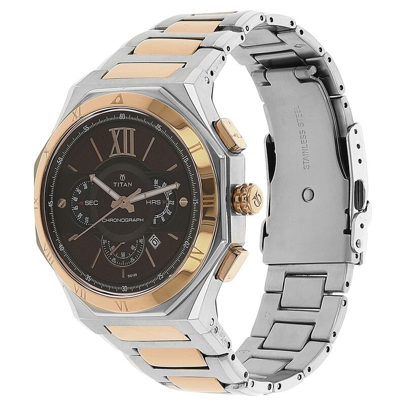 Buy Online Titan Regalia Rome Brown Dial Chronograph Stainless Steel ...