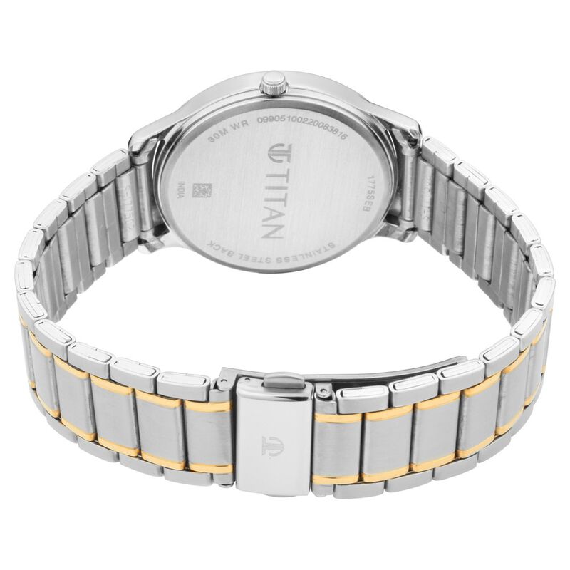 Buy Online Titan Lagan White Dial Analog with Day and Date Metal Strap ...