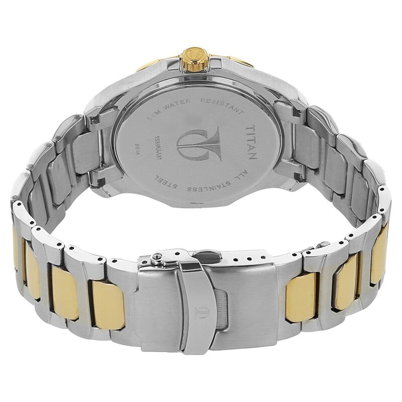 Buy Online Titan Quartz Multifunction White Dial Stainless Steel Strap ...