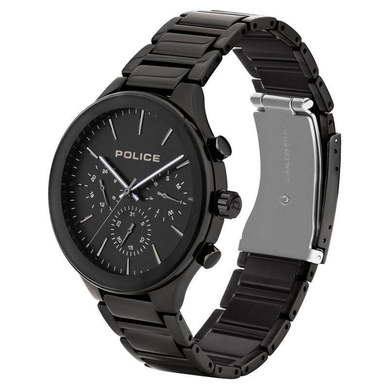 Buy Online Police Quartz Multifunction Black Dial Metal Strap Watch for ...