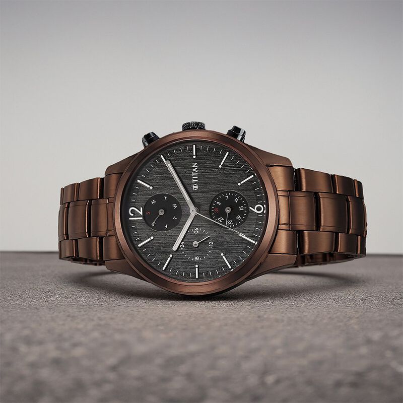 Buy Online Titan Neo SplashBlack Dial Quartz Multifunction Stainless ...