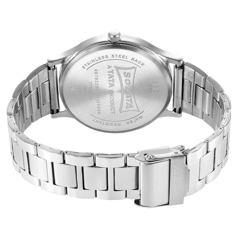 Buy Online Sonata Aspire Quartz Analog Blue Dial Stainless Steel Strap ...