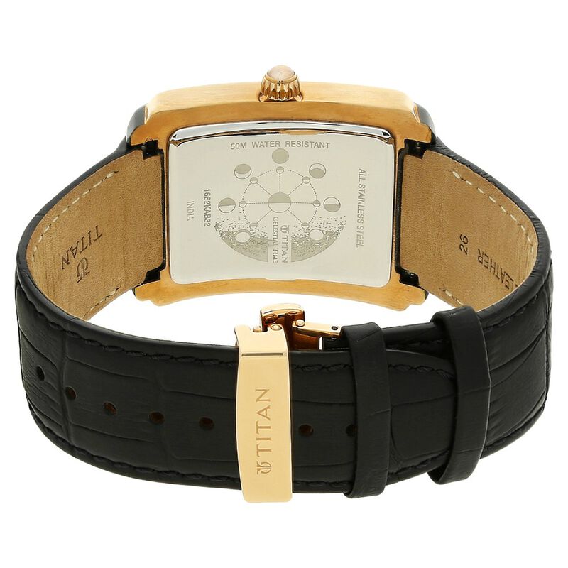 Buy Online Titan Moon phase Brown Dial Men Leather Strap watch for Men ...