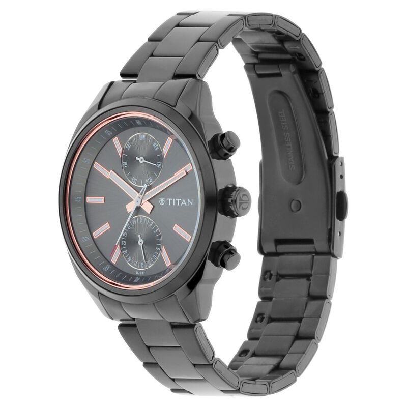 Buy Online Titan Men's Metropolitan Luxe: Multifunction Mono black Dial ...