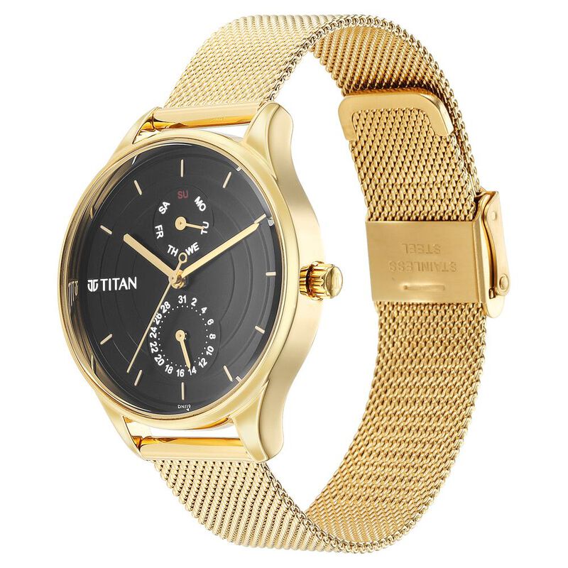 Buy Online Titan Neo Workdays Black Dial Quartz Multifunction Stainless ...