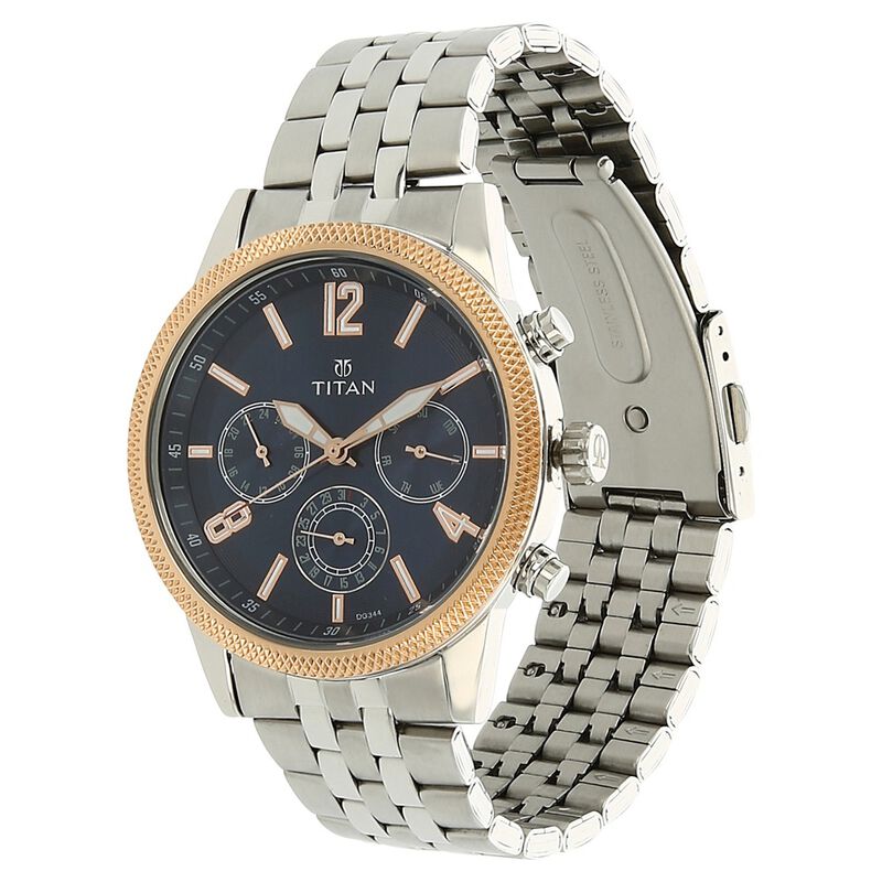 Buy Online Titan Men's Metropolitan Luxe: Multifunction blue Dial with ...