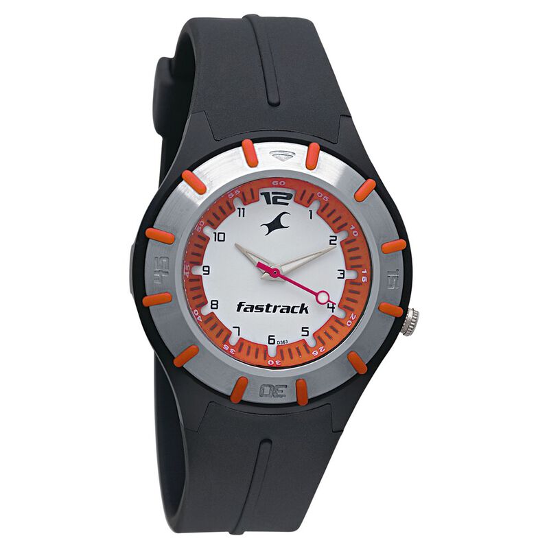 Buy Online Fastrack Quartz Analog Orange Dial Plastic Strap Watch for ...