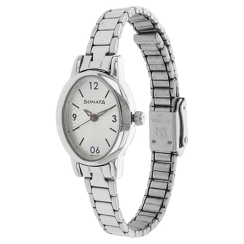 Buy Online Sonata Quartz Analog Silver Dial Stainless Steel Strap Watch ...