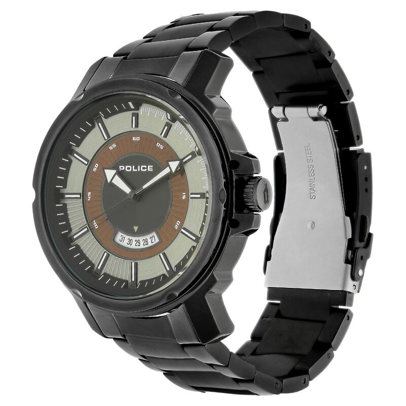 Buy Online Police Quartz Analog Green Dial Leather Strap Watch for Men ...