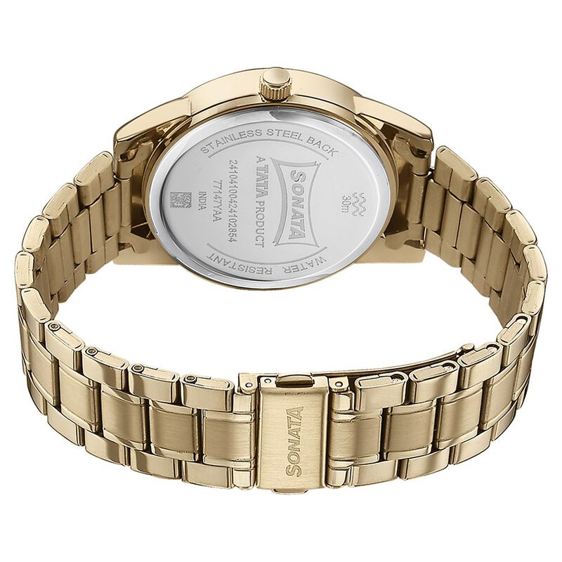 Buy Online Sonata Quartz Analog with Day and Date Green Dial Golden ...